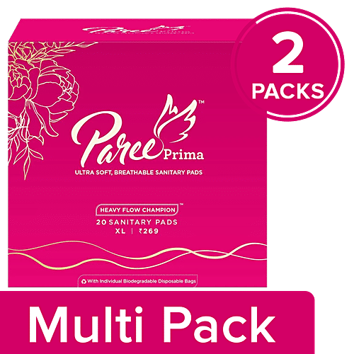 Buy Paree Prima Ultra Soft Breathable Sanitary Pads - XL Online at Best ...