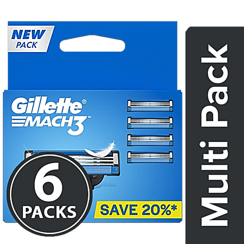 Buy Gillette Mach 3 Razor/Refill - With Comfort Gel Bar Online at Best ...