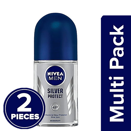 Buy Nivea Deodorant Roll-On, Silver Protect, Antibacterial Odour ...