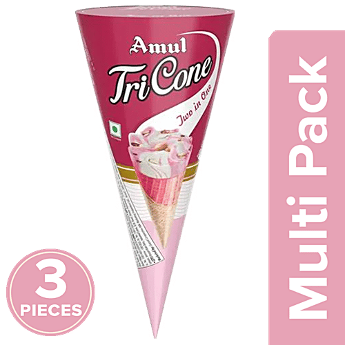 Buy Amul Tricone Vanilla & Strawberry Ice Cream Online at Best Price of ...