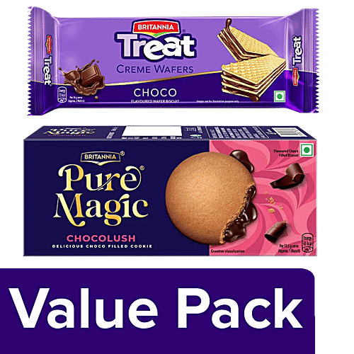 Buy Britannia Britannia Treat Chocolate Wafers 55g + Britannia Pure ...