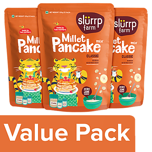 Buy Slurrp Farm Classic Pancake Mix - No Maida, Eggless Instant Healthy ...