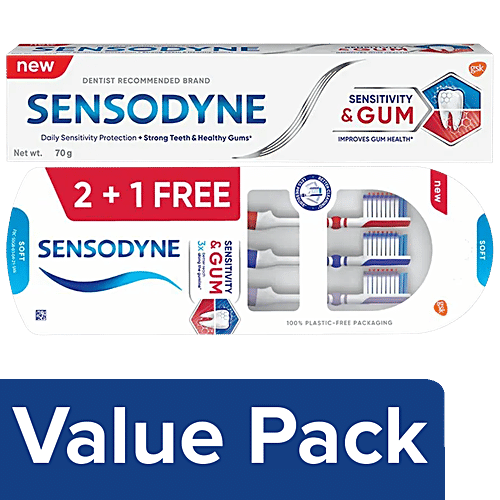 Buy Sensodyne Toothpaste Sensitivity & Gum Dual, 70 g + Sensitivity ...