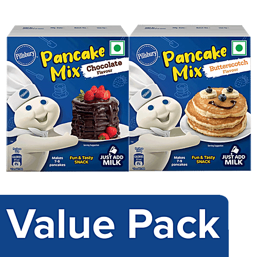 Buy Pillsbury Chocolate Pancake Mix, 180 g + Butterscotch Pancake Mix ...