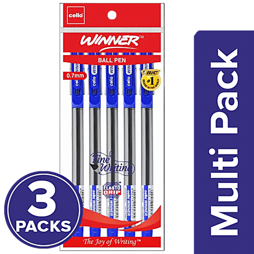 Buy BIC Cello Winner Ballpen Set - Blue, 0.7 mm Online at Best Price of ...