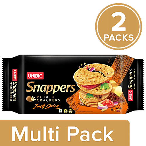 Buy Unibic Snappers Potato Crackers - Indi Spice, Crispy Snack Online ...