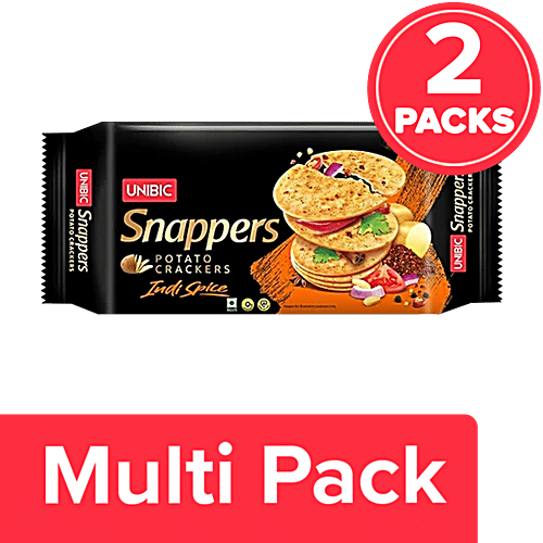 Buy Unibic Snappers Potato Crackers - Indi Spice, Crispy Snack Online ...