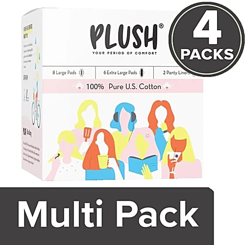 Buy Plush 100% Pure US Cotton Ultra-Thin Rash Free Natural Sanitary ...