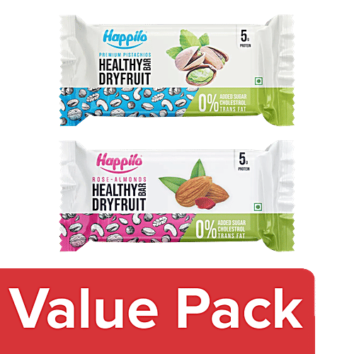 Buy Happilo Healthy Dry Fruit Bar - Premium Pistachio + Rose-Almond ...