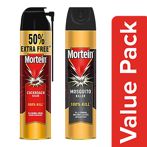 Buy Mortein Cockroach Killer Spray + Mosquito & Fly Killer Spray, Each ...