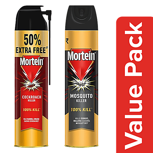 Buy Mortein Cockroach Killer Spray, 425 ml + Mosquito & Fly Killer ...