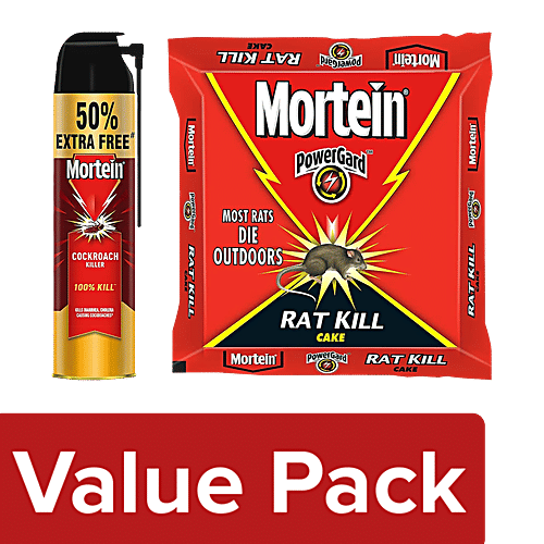 Buy Mortein PowerGard Rat Kill Cake Kills Rats,(4x25g) + Cockroach ...