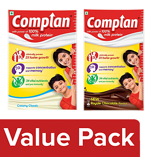 Buy Complan Nutrition&Nutrition Drink - 2X Faster Growth-Chocolate 1 Kg + Classic Flavour 500 g ...