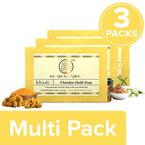 Buy Khadi Natural Chandan Haldi Handmade Herbal Soap Online at Best ...