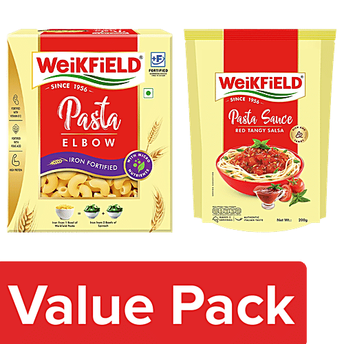 Buy Weikfield Pasta Elbow, 400 g + Red Pasta Sauce, 200 g Online at ...