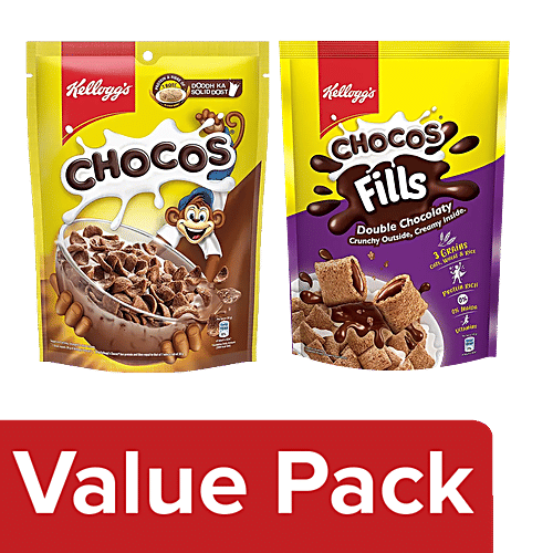 Buy Kellogg's Chocos, 250 g + Chocos Fills - Double Chocolaty, 160 g ...