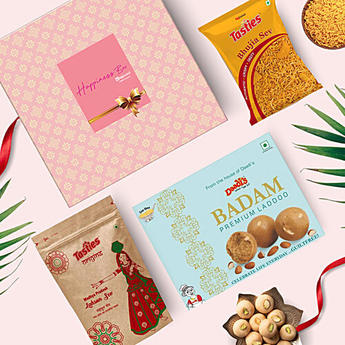 Buy bb Combo Badam Laddoo + Lahsun Sev + Bhujia Sev Online at Best ...