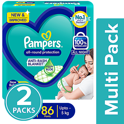 Buy Pampers All-Round Protection New Baby Diaper Pants - Up To 5 kg ...
