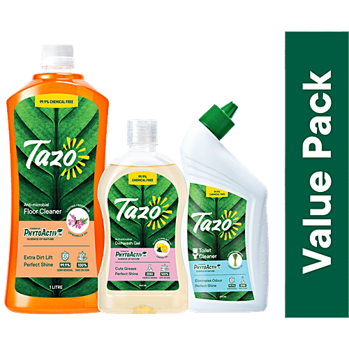 Buy Tazo Floor Cleaner, 1 L + Toilet Cleaner, 475 ml + Dishwash Liquid ...