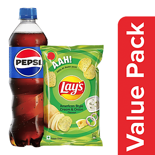 Buy bb Combo Lay's Potato Chips Cream & Onion Flavour, 115 g + Pepsi ...