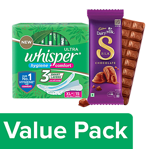 Buy bb Combo Whisper Sanitary Pads XL Plus,15pcs + Cadbury Dairy Milk ...