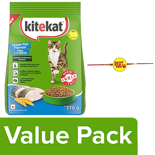 Buy bb Combo Kitekat Kitten Dry Cat Food, 370 g + eCraftIndia Design ...