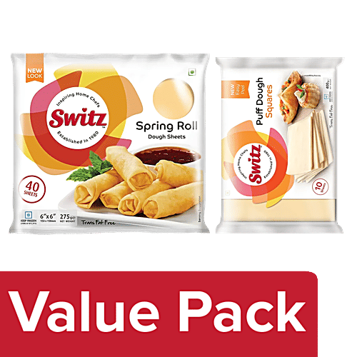 Buy Switz Spring Roll Dough Sheets 40 pcs + Puff Pastry Squares 400 g ...