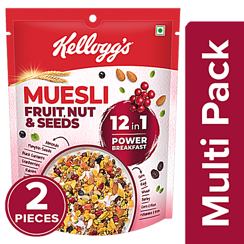 Buy Kellogg's Muesli Fruit, Nut & Seeds - 12 In 1 Power Breakfast ...
