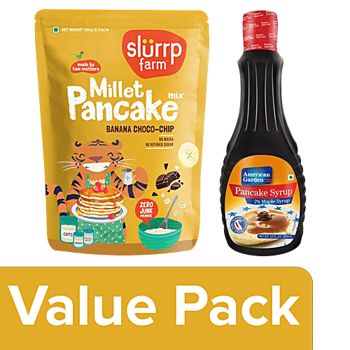 Buy bb Combo SlurrpFarm Banana Choco-Chip Millet PancakeMix,150g ...