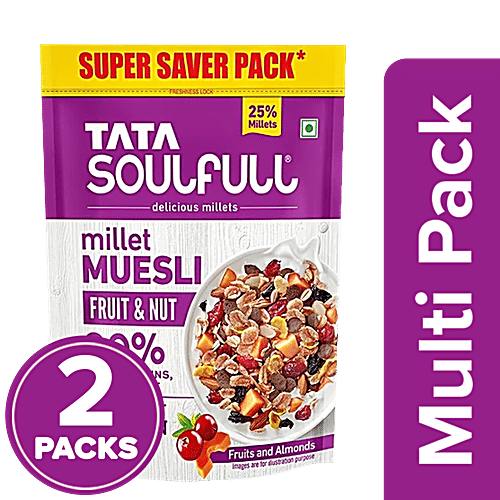 Buy Tata Soulfull Fruit & Nut Millet Muesli Breakfast Cereal Online at ...