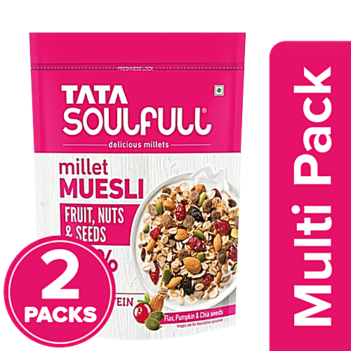 Buy Tata Soulfull Millet Muesli - With 30% Fruit Nuts & Seeds ...
