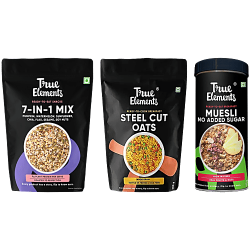 Buy True Elements Fruits & Nuts Muesli, 400 g + Steel Cut Oats, 500 g ...