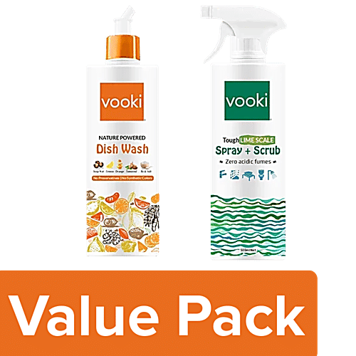 Buy Vooki Nature Powered Dishwash Liquid + Lime Scale Descaler Spray ...