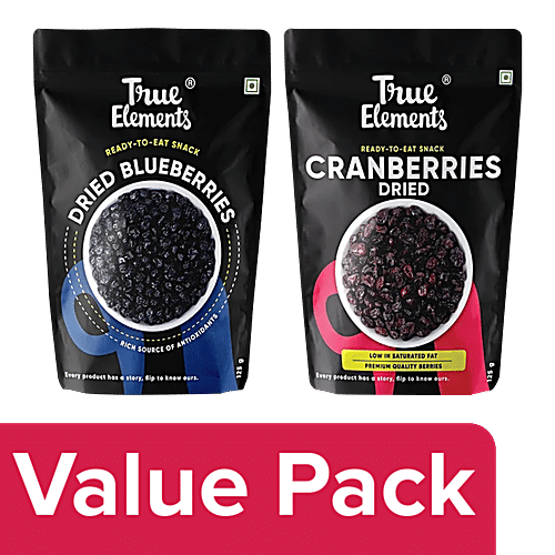 Buy True Elements Dried Blueberries + Dried Cranberries, Each 125 g ...