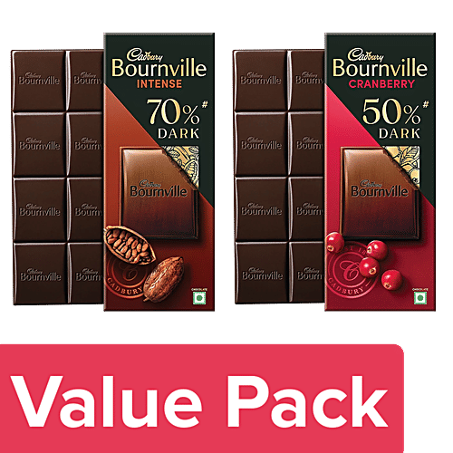 Buy bb Combo Cadbury Bournville Intense 70% Dark 75g + Cranberry 50% ...