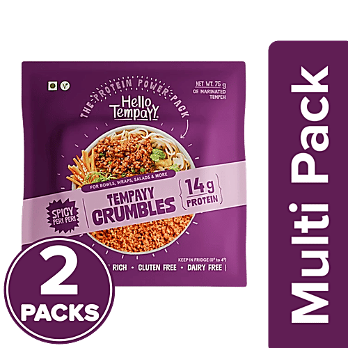 Buy Hello Tempayy Spicy Peri Peri Soy Tempeh Crumbles With 14 g Protein ...