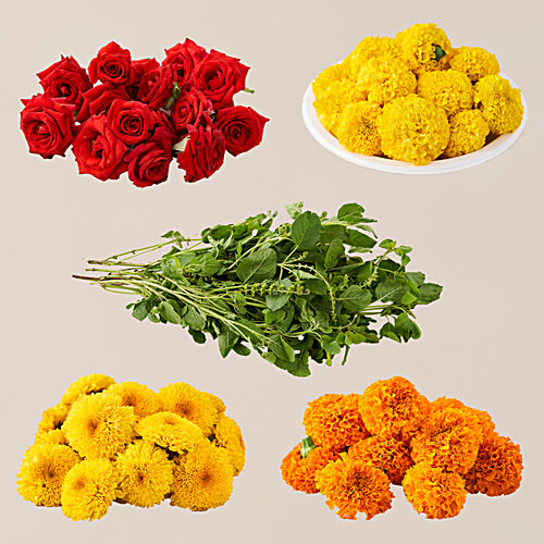 Buy fresho! Chrysanthemum/Shevanti Flower, Marigold-Orange & Yellow ...