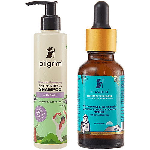 Buy Pilgrim Advanced Hair Growth Serum, 30 ml + Anti-Hairfall Shampoo ...