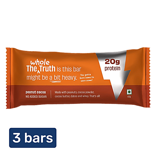 Buy The Whole Truth Peanut Cocoa Protein Bar Online at Best Price of Rs ...