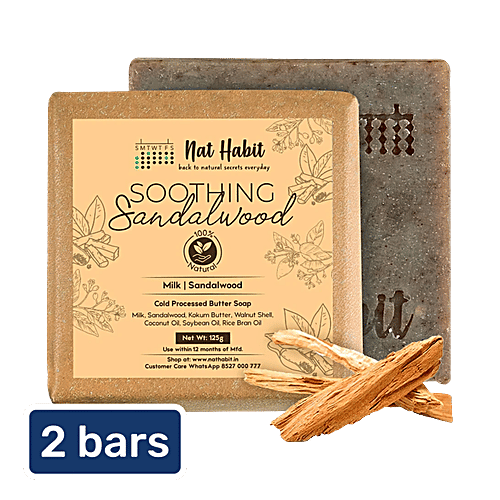 Buy Nat Habit 100% Natural Soothing Sandalwood Soap Online at Best ...