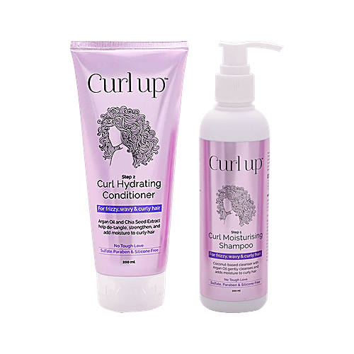 Buy Curl Up Curl Moisturising Shampoo + Hydrating Conditioner, 200 ml ...