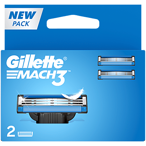 Buy Gillette Mach 3 Manual Shaving Razor Blades Cartridge 2 Pcs Online ...