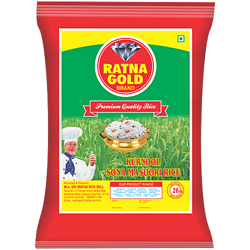 Buy Ratna Gold Rice Kurnool Sona Masoori 25 Kg Bag Online at the Best ...