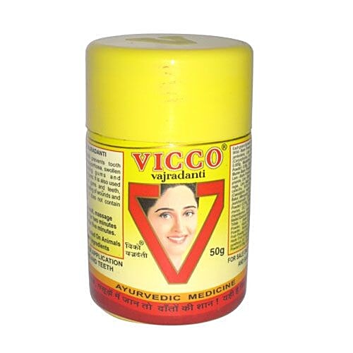 Buy Vicco Vajradanti Tooth Powder 50 Gm Bottle Online at the Best Price ...