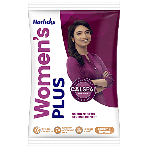 Buy Horlicks Womens Plus - Caramel Flavour, Provides Bone Nutrition, No ...