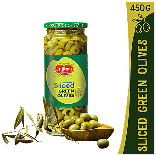 Buy Del Monte Green Olives Sliced 450 Gm Jar Online At Best Price of Rs ...