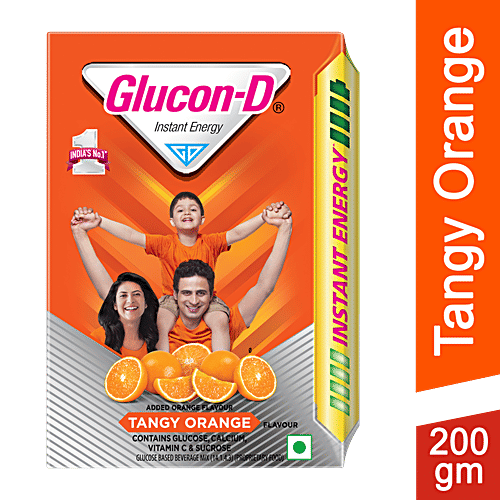 Buy Glucon D Energy Drink Pure Glucose Tangy Orange 200 Gm Online At ...