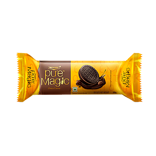 Buy Britannia Pure Magic Chocolate Biscuits 100 Gm Pouch Online at the ...