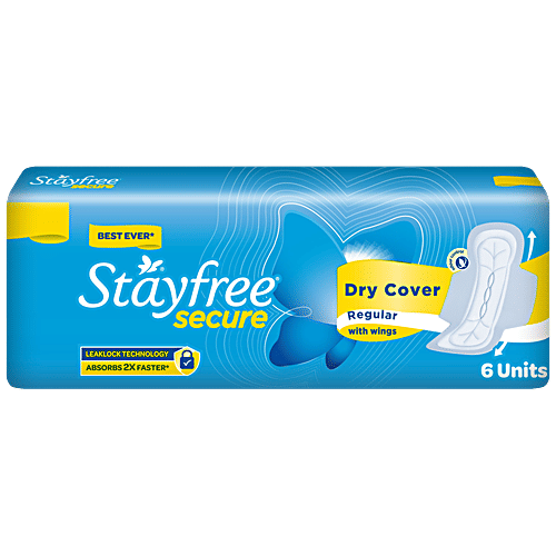 Buy Stayfree Sanitary Pads Secure Dry Cover With Wings 7 Pads Online At ...
