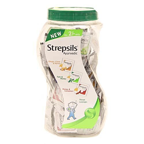 Buy Strepsils Ginger, Tulsi Honey, Cinnamon Throat Lozenges Online at ...